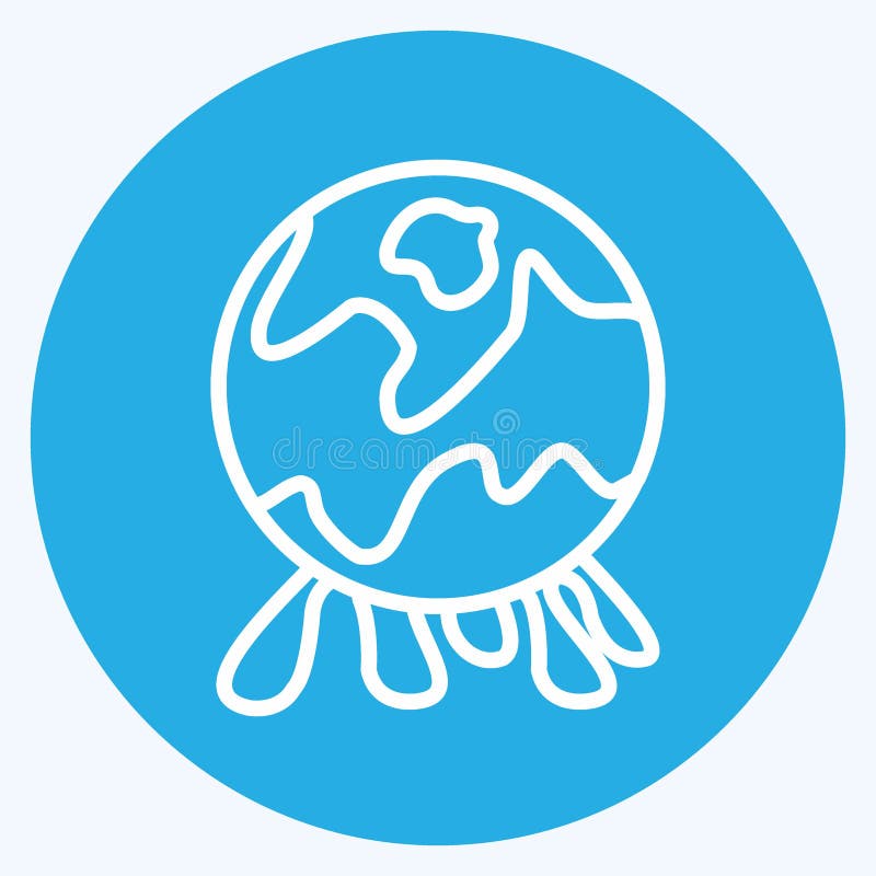 Global Pollution Icon in Trendy Blue Eyes Style Isolated on Soft Blue ...