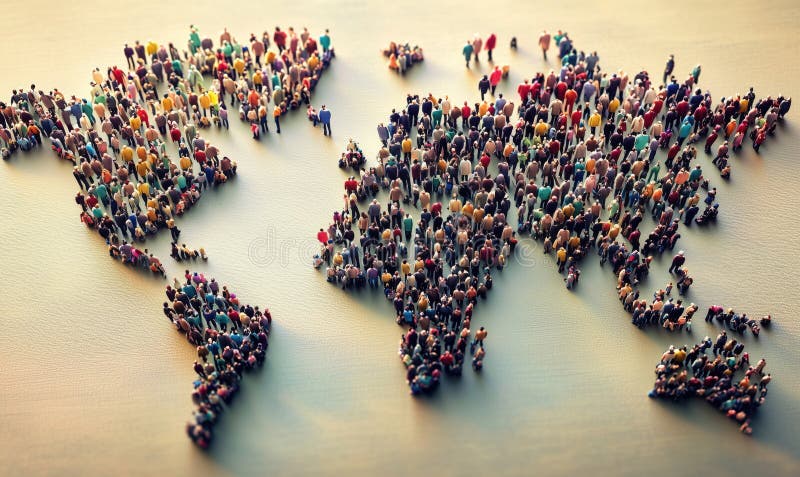 Global Population Representation with Diverse Crowd Forming World Map ...