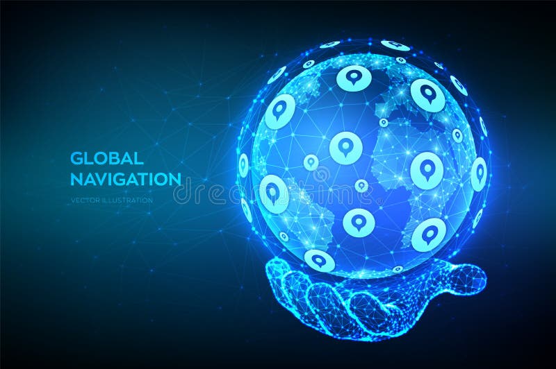 Global Positioning System. GPS Location Services. Navigation Concept ...
