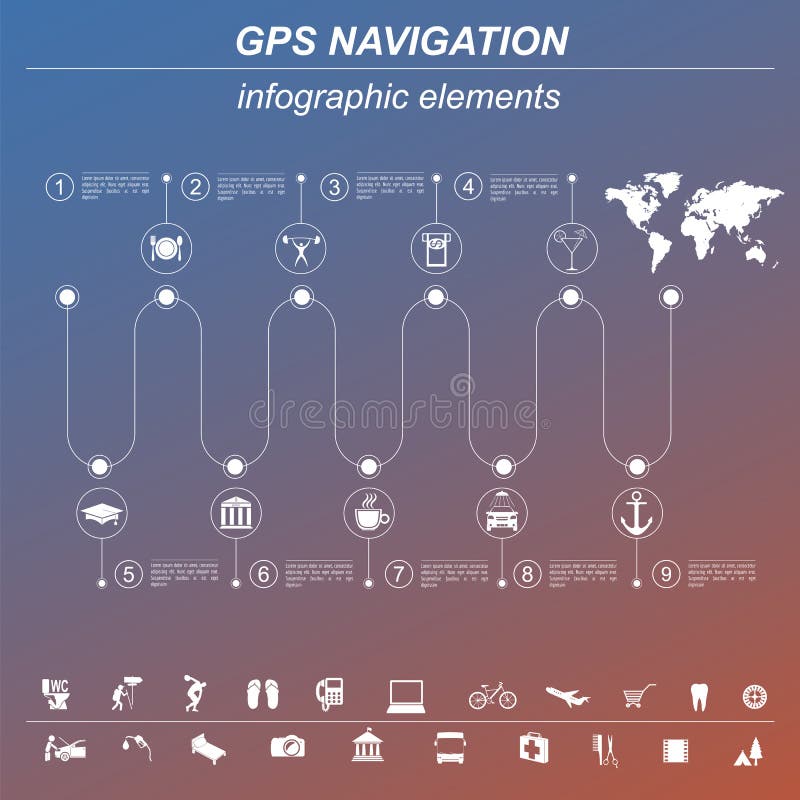 Global Positioning System, Navigation. Infographic Template Stock ...