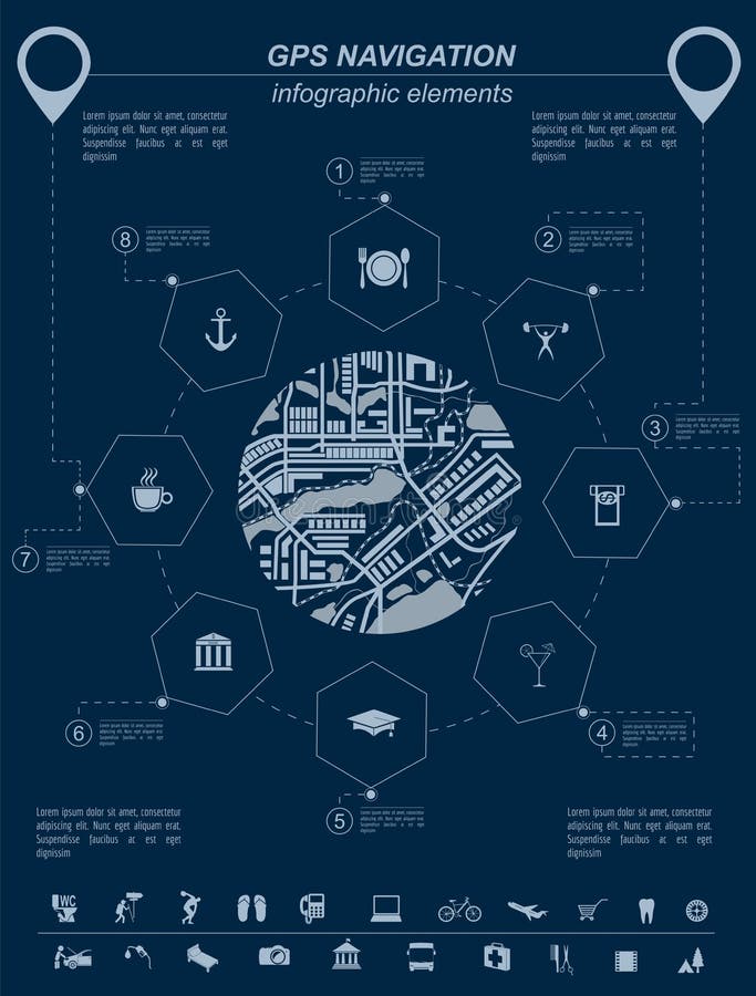 Global Positioning System, Navigation. Stock Vector - Illustration of ...