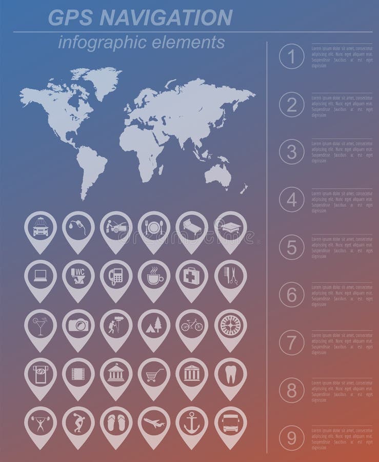 Global Positioning System, Navigation. Infographic Template Stock ...