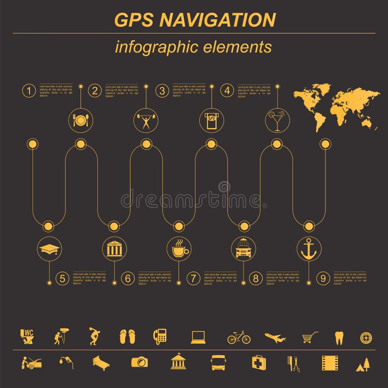 Global Positioning System, Navigation. Infographic Template Stock ...