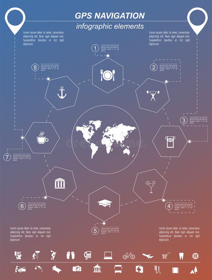 Global Positioning System, Navigation. Infographic Template Stock ...