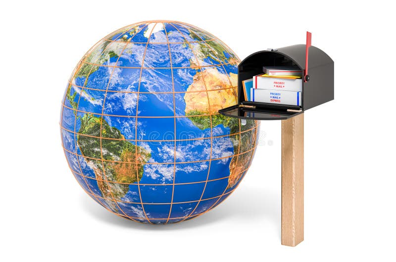 International Global Communication Concept with Flags Around the Earth ...