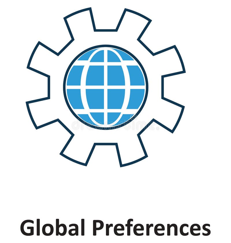 Global Preferences Isolated and Vector Icon for Technology Stock Vector ...