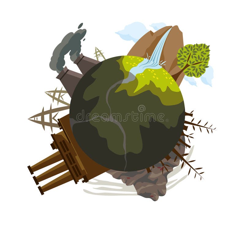 Global Problem of Pollution on the Planet. Stock Illustration ...