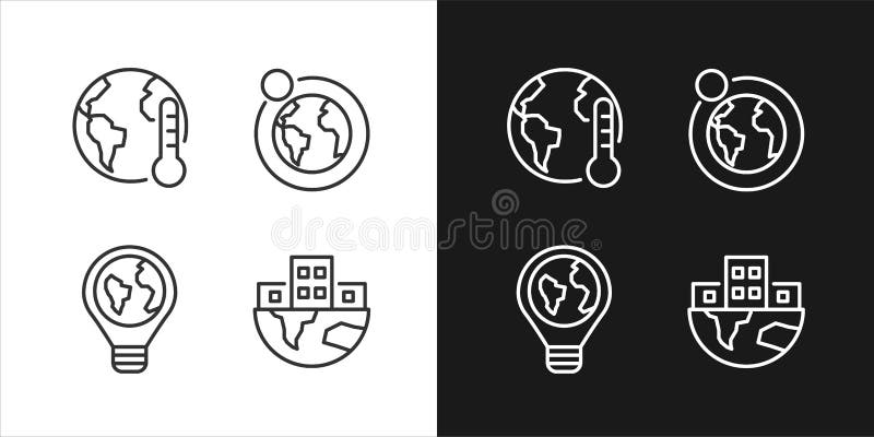 Global Problems Pixel Perfect Linear Icons Set for Dark, Light Mode ...