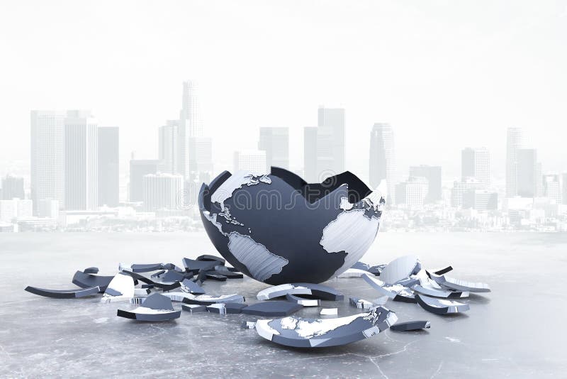 Global Problems Posters with Destroyed Buildings Stock Vector ...