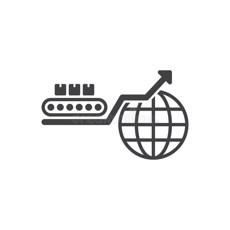 Global Production Growth Icon Stock Illustration - Illustration of ...