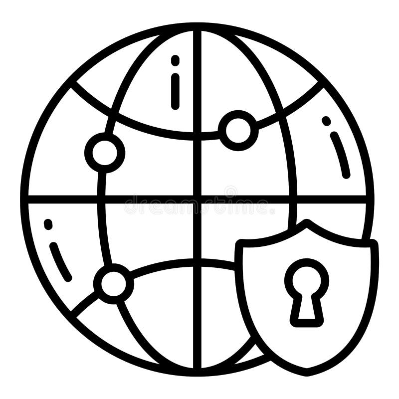 Global, Protection and Security Vector Icons Set Cyber Computer Network ...