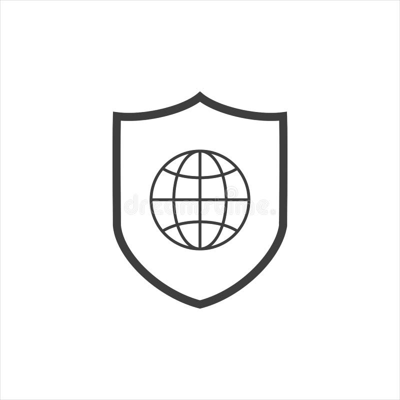 Global Protection Shield Line Icon. Linear Style Sign for Mobile ...
