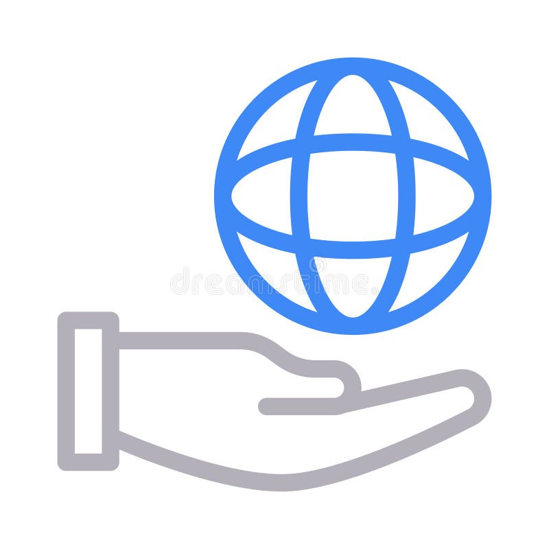 Global Protection Thin Line Color Vector Icon Stock Vector ... Global Protection Thin Line Color Vector Icon Stock Vector ...
