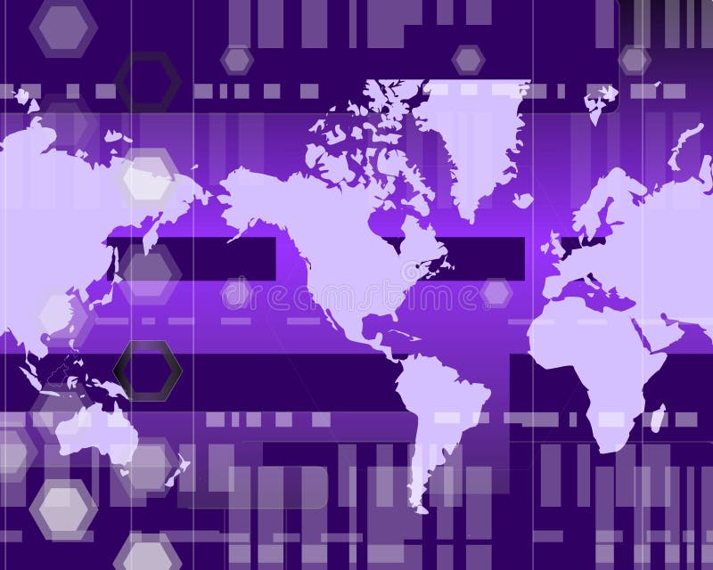 Purple Worldmap with Perimetral Shadows. Stock Illustration ...