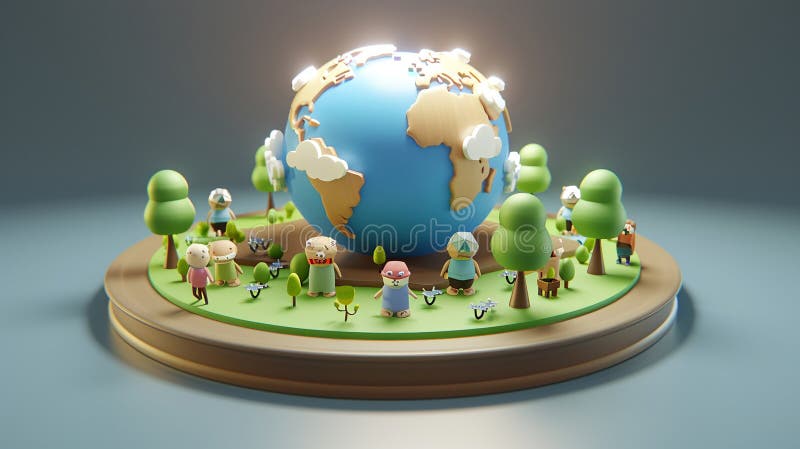 Global Quantum Network Displayed on a Holographic Map, Engaging Blue ...