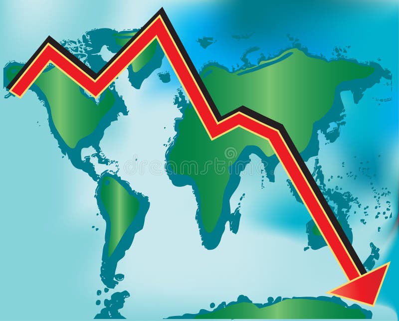 Global Recession stock vector. Illustration of debt, negative - 7845001