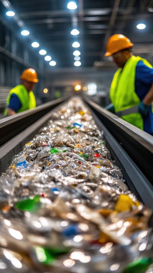 Global Recycling Day Recycling Workers Sorting Plastic Waste on ...
