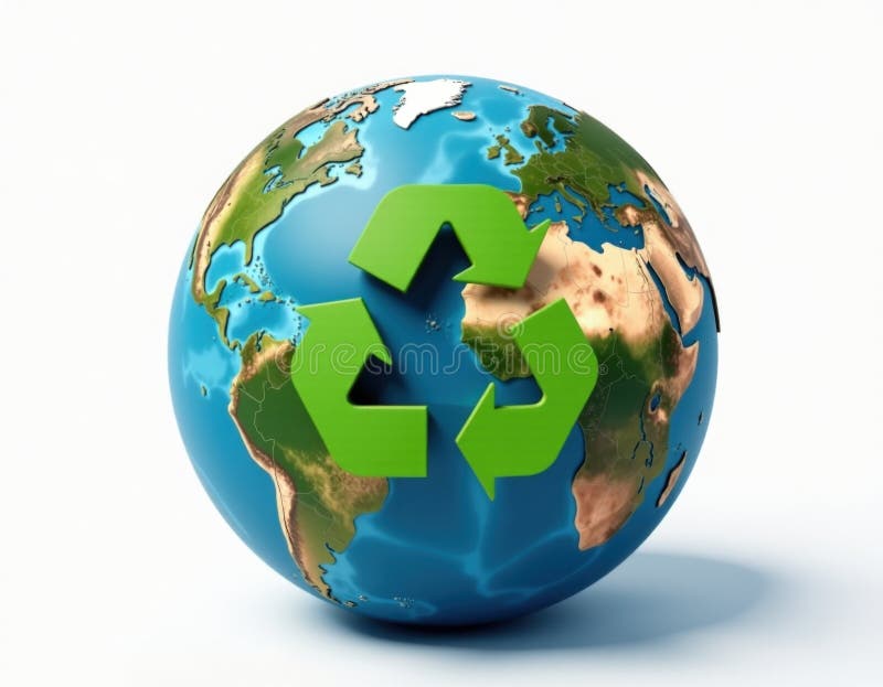 Global Recycling Earth with Recycle Symbol Stock Illustration ...