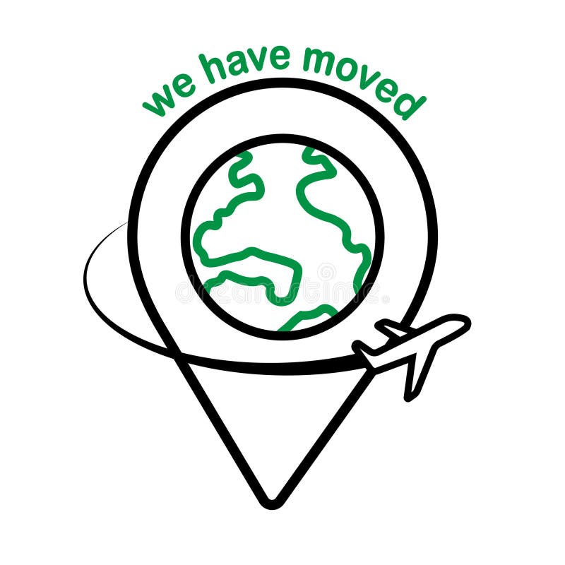 Global Relocation Announcement with Airplane and Globe Illustration ...