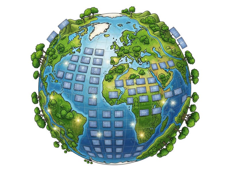 Global Renewable Energy Integration Stock Illustrations – 1,638 Global ...