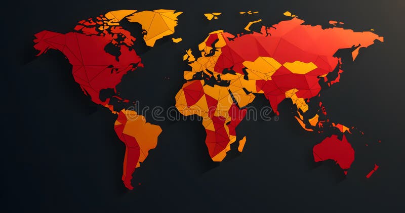 Global Representation Using a Low-poly World Map Style, Showcasing ...