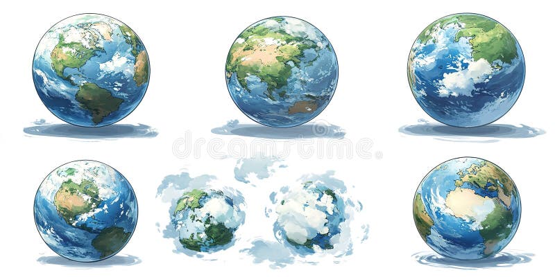 Global Representations Showing Earth S Surface Features, Cloud Patterns ...