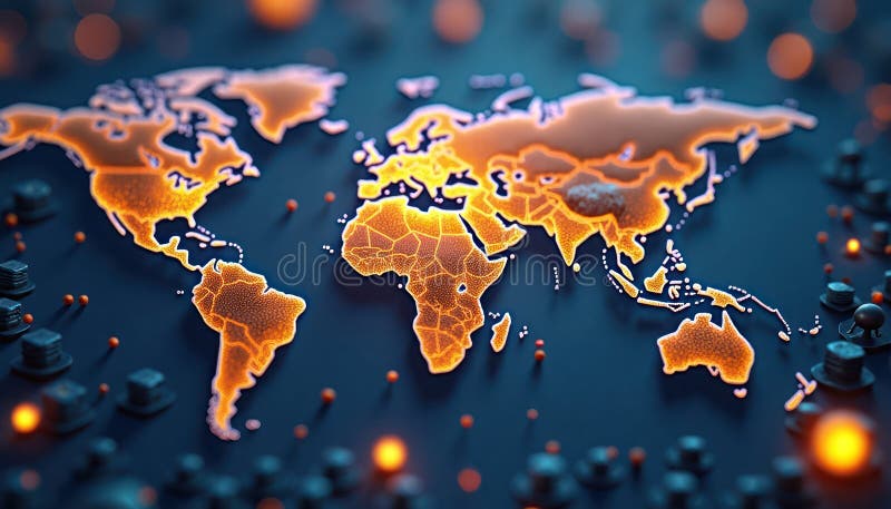 Global Resources Trade Using Futures Contracts. World Map Shows ...