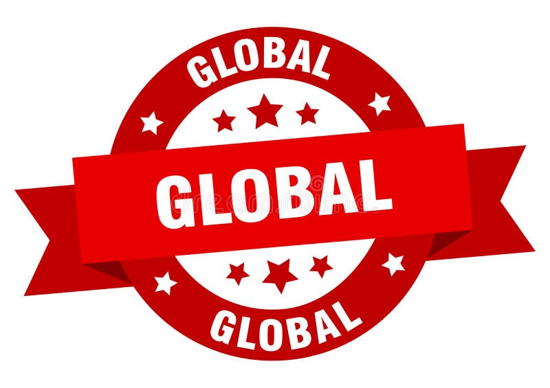 Global Round Ribbon Isolated Label. Global Sign Stock Vector ...