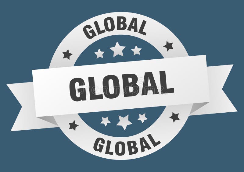 Global Round Ribbon Isolated Label. Global Sign Stock Vector ...