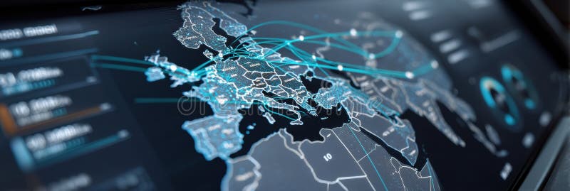 Global Route Planner Interface Displaying an Interactive Map of Europe ...