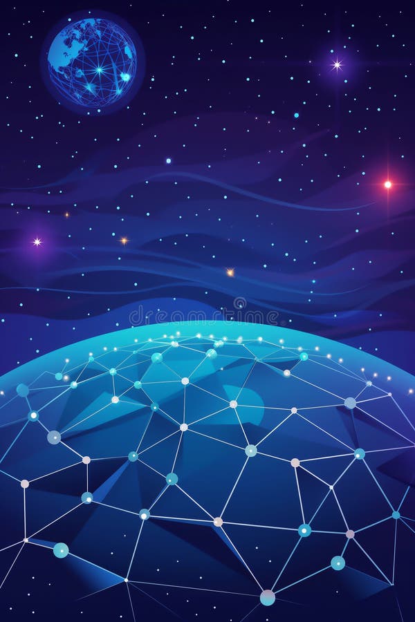 Global Satellite Communication Showing Big Data Being Transmitted ...