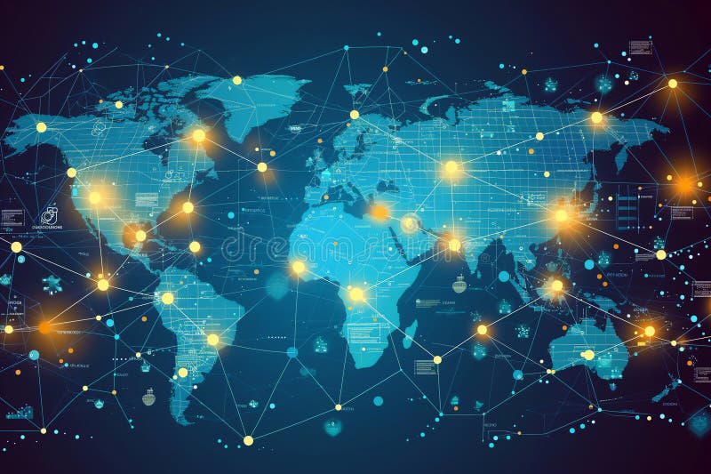 Global Satellite Communication Showing Big Data Being Transmitted ...