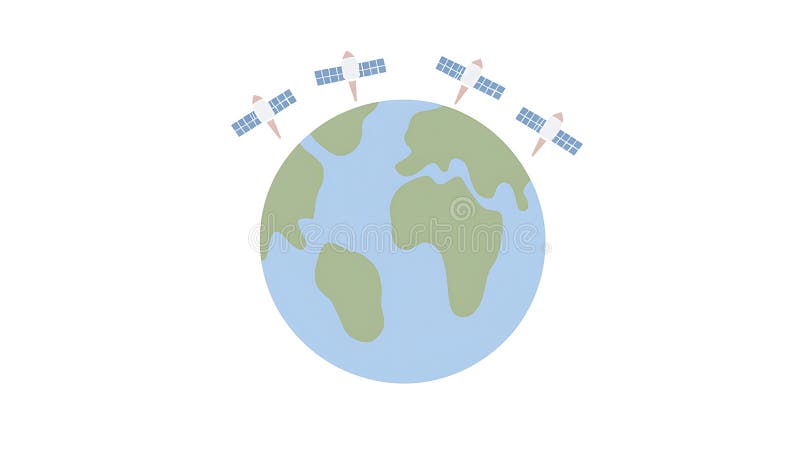Global Satellite Network Orbiting Earth Simple Illustration Stock ...