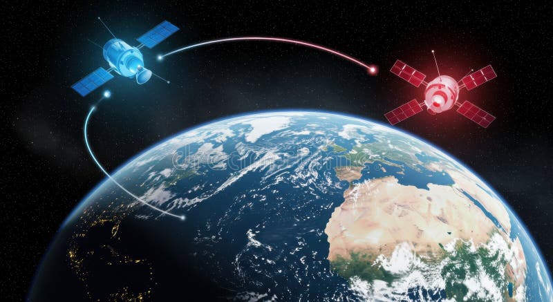 Global Satellite Network stock illustration. Illustration of ...