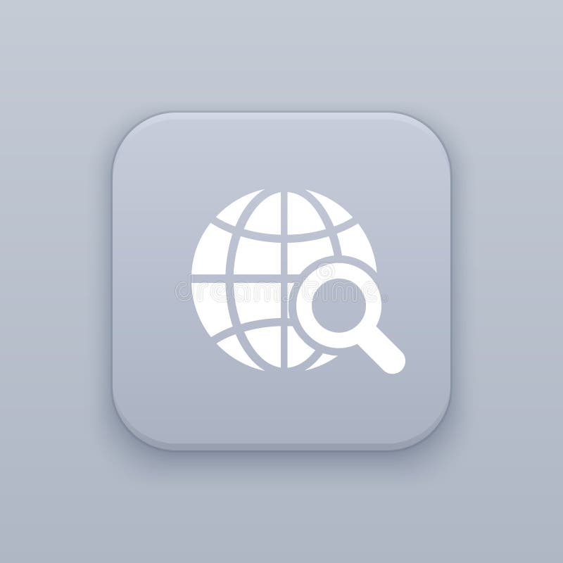 Global, Search Gray Vector Button with White Icon Stock Vector ...
