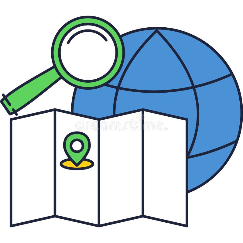 Global Search Icon Web Research Flat Vector Stock Vector - Illustration ...