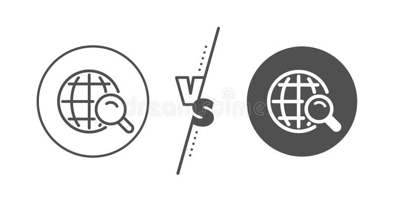 Global Search Line Icon. World Sign. Vector Stock Vector - Illustration ...