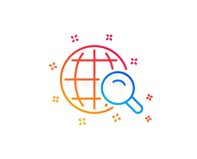 Global Search Line Icon. World Sign. Vector Stock Vector - Illustration ...