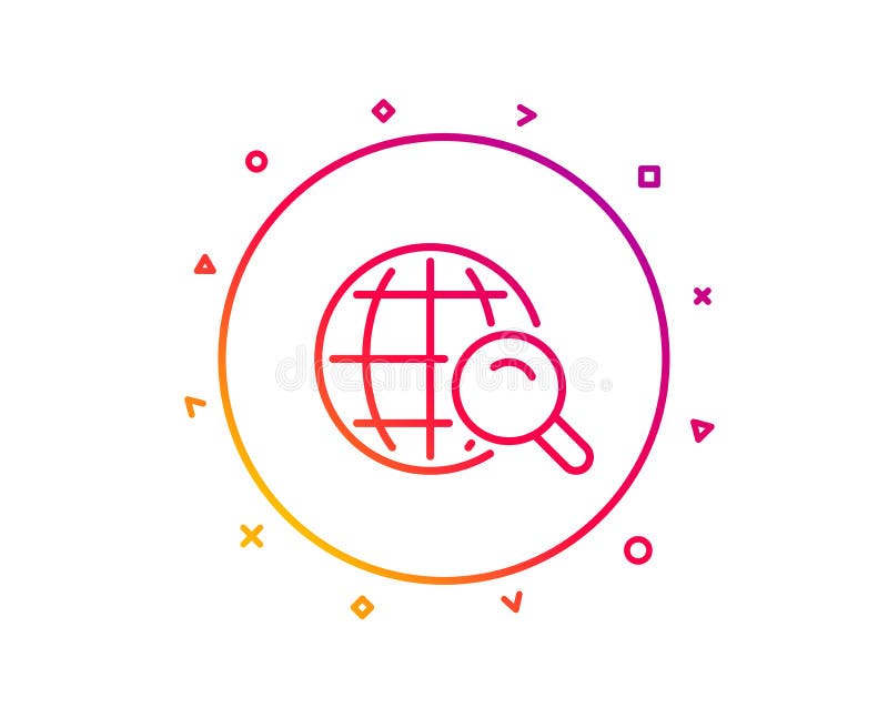 Global Search Line Icon. World Sign. Vector Stock Vector - Illustration ...
