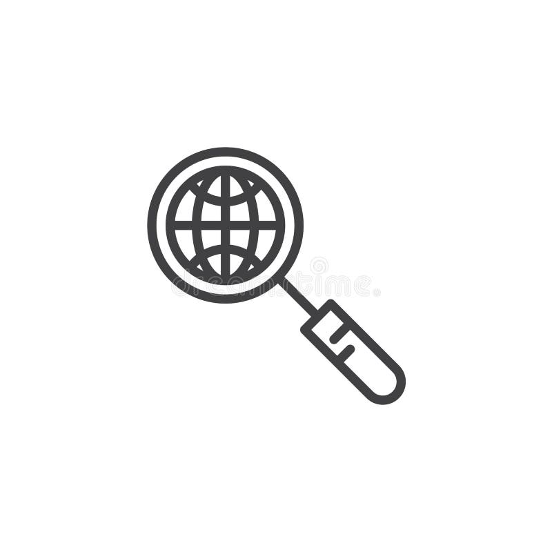 Global search outline icon stock vector. Illustration of logo - 123730382