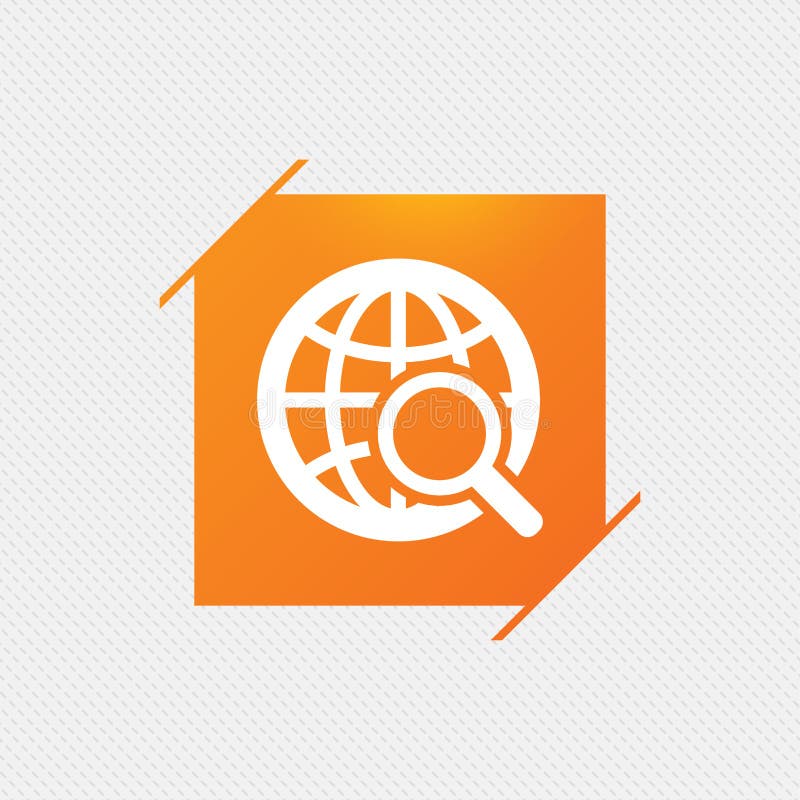 Global Search Sign Icon. World Globe Symbol Stock Vector - Illustration ...