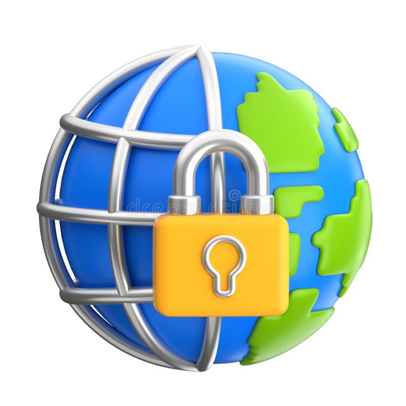 Global Security 3d Rendering Isometric Icon. Stock Vector ...