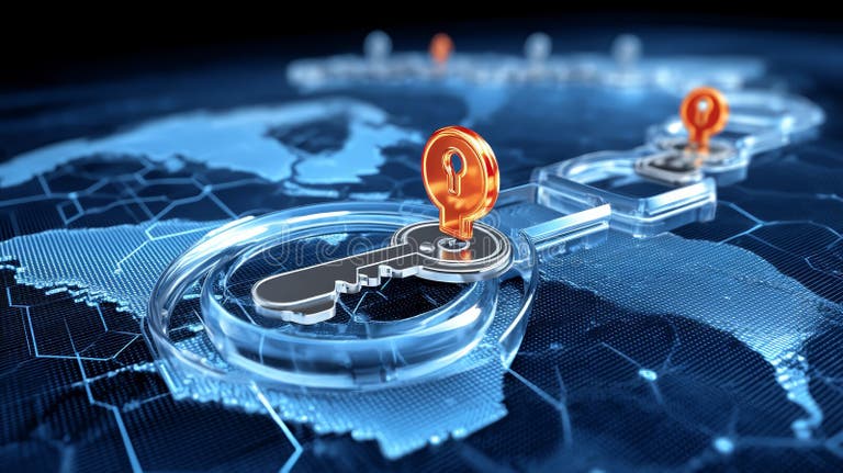 Global Security and Data Protection, a Lock Symbolizing Cybersecurity ...