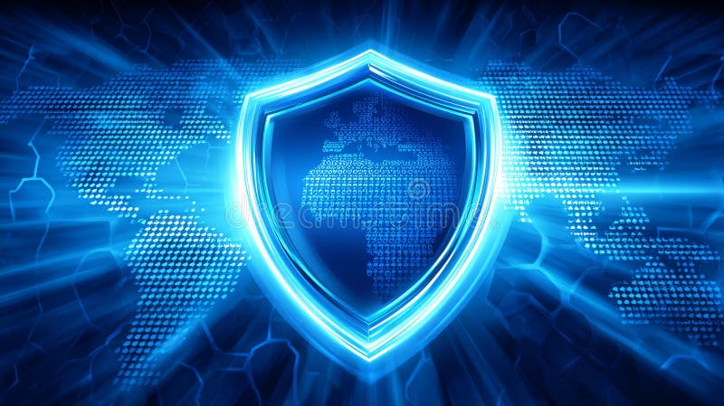 Global Security Shield Protecting World Map, Data and Network Safety ...