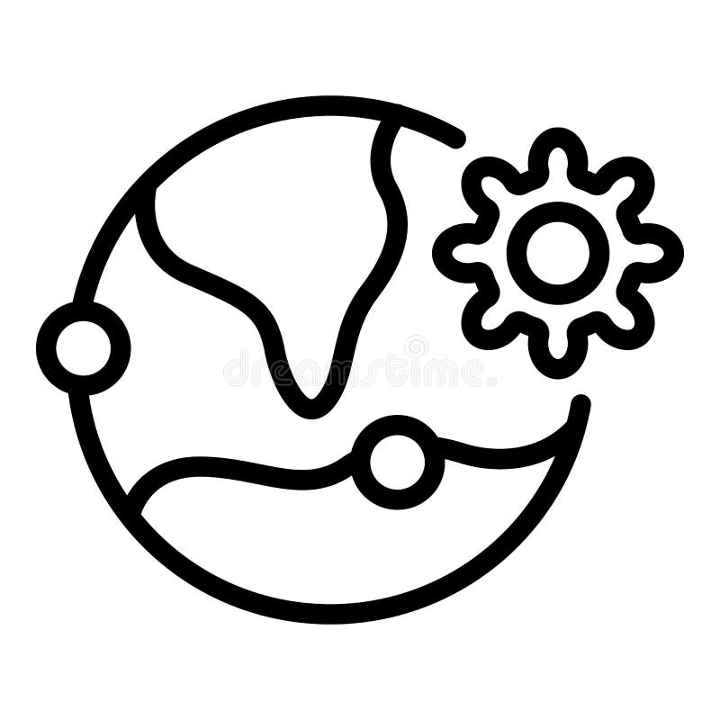 Global Self Isolation Icon Outline Vector. Virus Remote Stock Vector ...