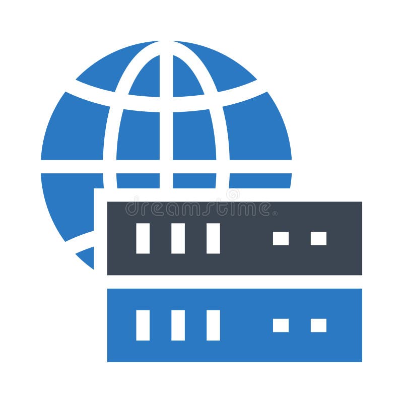 Global Server Glyphs Double Color Icon Stock Illustration ...