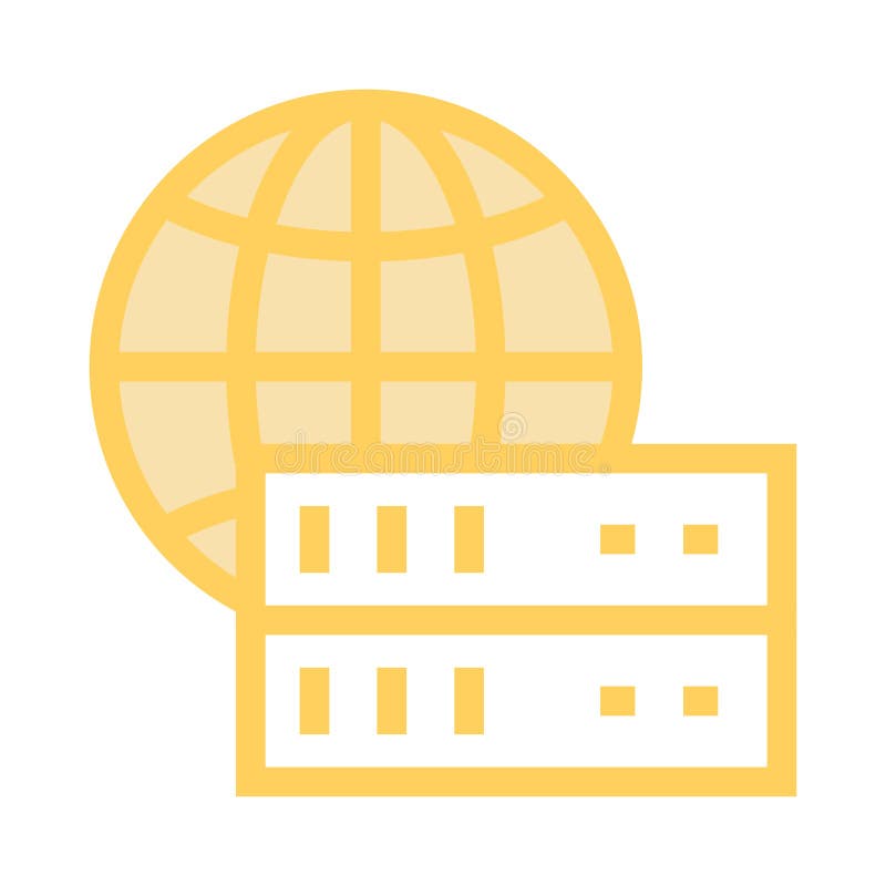 Global server line icon stock illustration. Illustration of ...