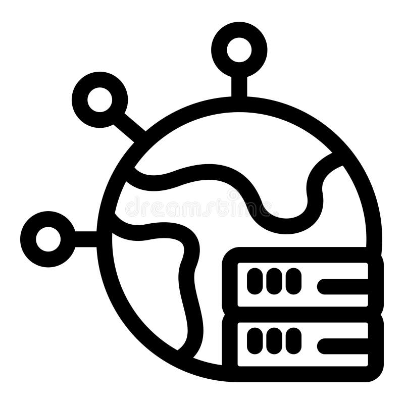 Global Server Network Connecting the World Data Center Icon Stock ...