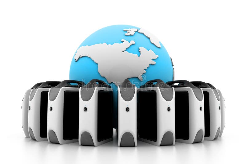 Global Server Vector Glyphs Icon Stock Vector - Illustration of concept ...