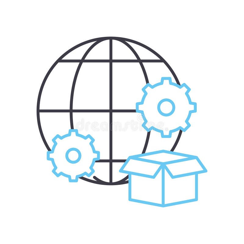 Global Services Line Icon, Outline Symbol, Vector Illustration, Concept ...